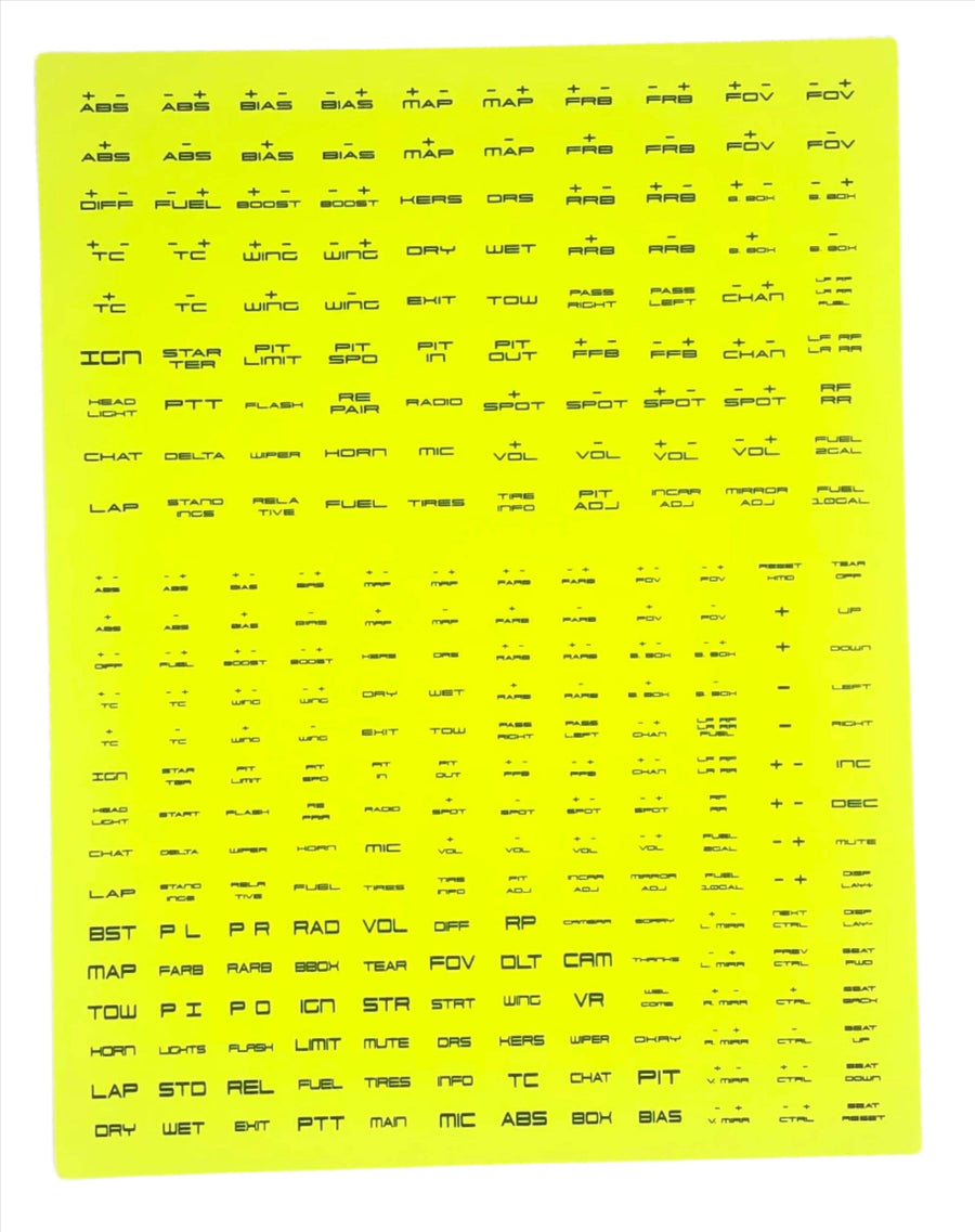Button Box Label Kit (270 Labels) | Apex Sim Racing | USA Stock | Fast ...