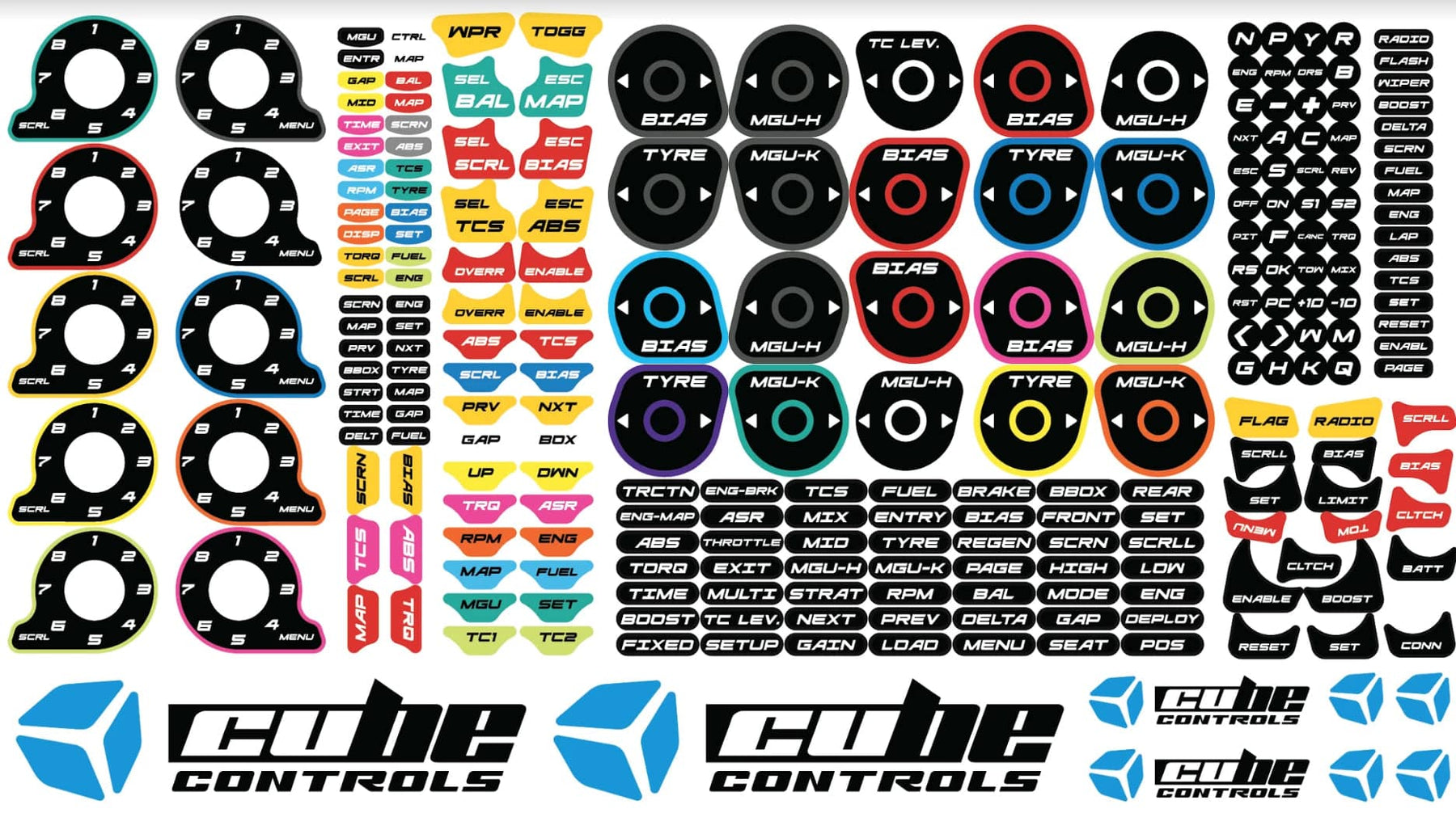 Cube Controls Sticker Kit 2.0 | Apex Sim Racing