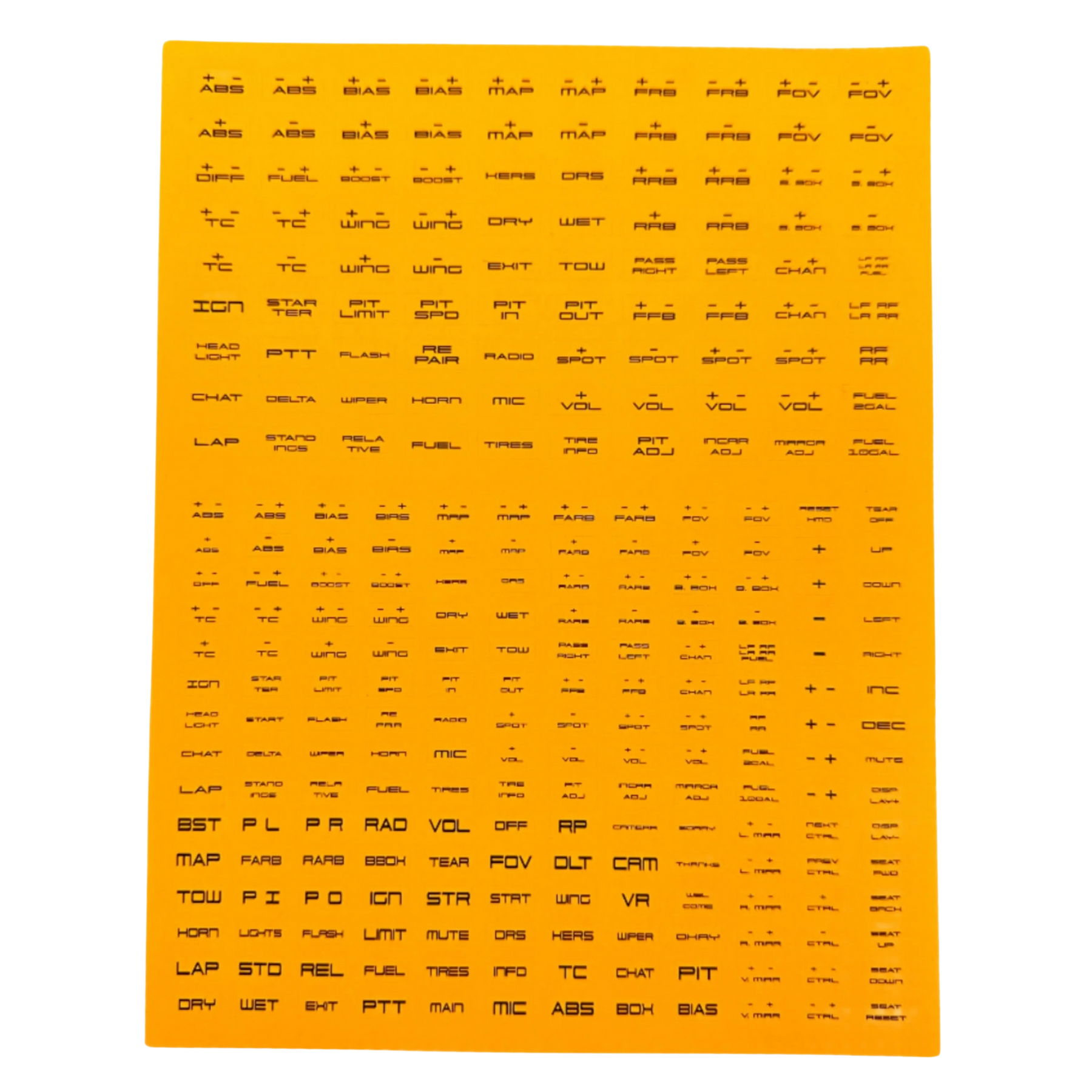 Button Box Label Kit (270 Labels) – Apex Sim Racing