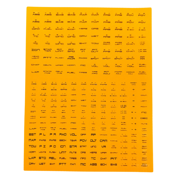 Button Box Label Kit (270 Labels) | Apex Sim Racing | USA Stock | Fast ...