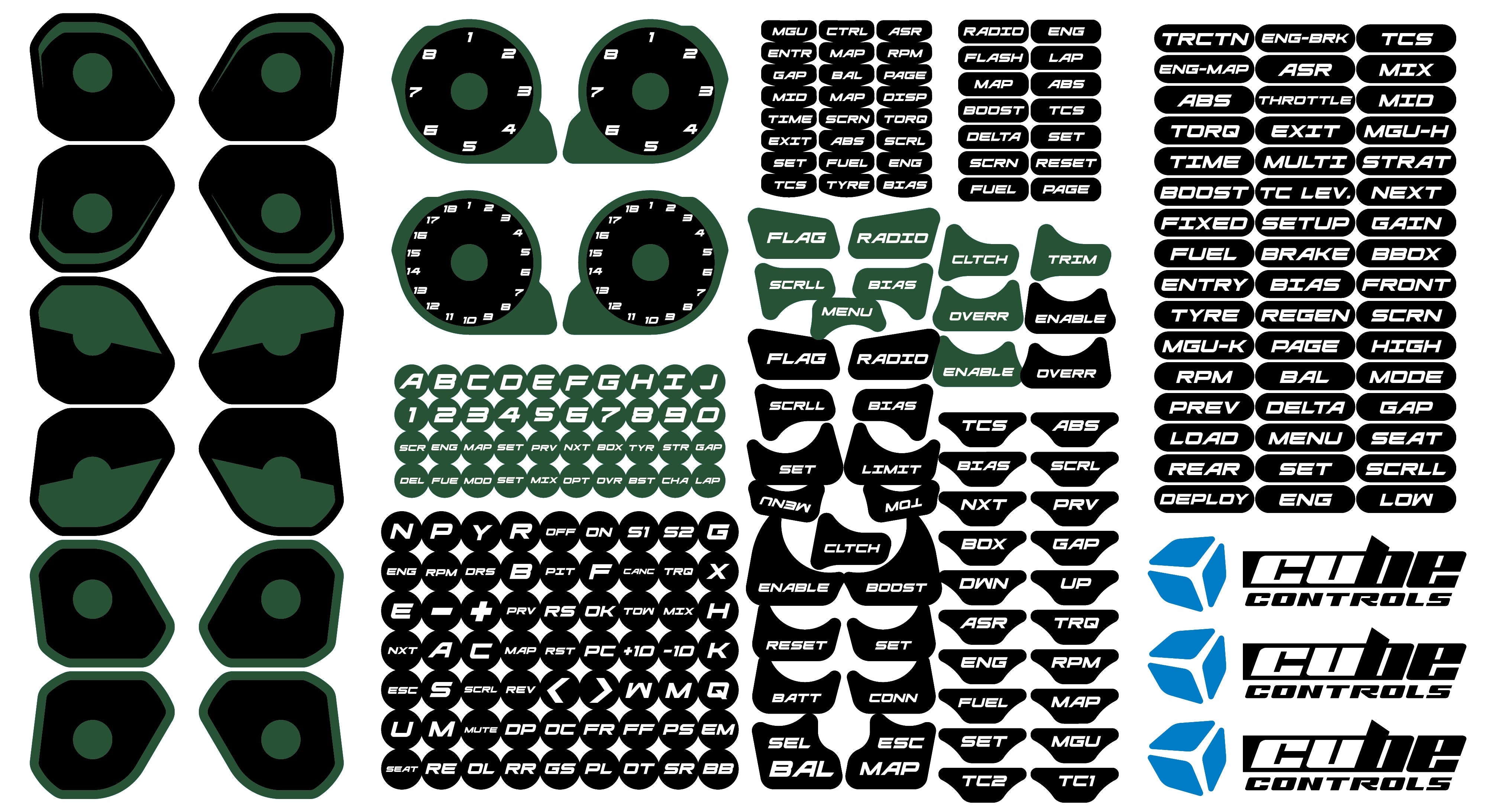 Cube Controls Sticker Kits | Apex Sim Racing | USA Stock