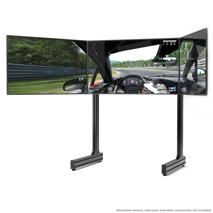 TRIPLE SCREEN ADD-ON FOR ALUMINUM PROFILE TV STAND – Apex Sim Racing